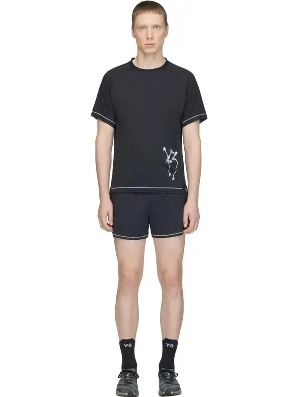 Adidas Y-3 Chito Graphic Running Shorts - Black