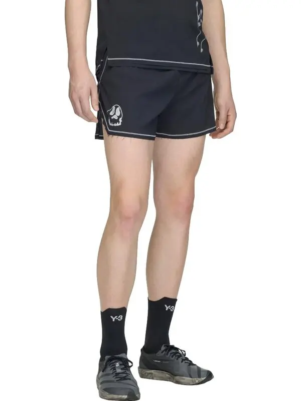 Adidas Y-3 Chito Graphic Running Shorts - Black