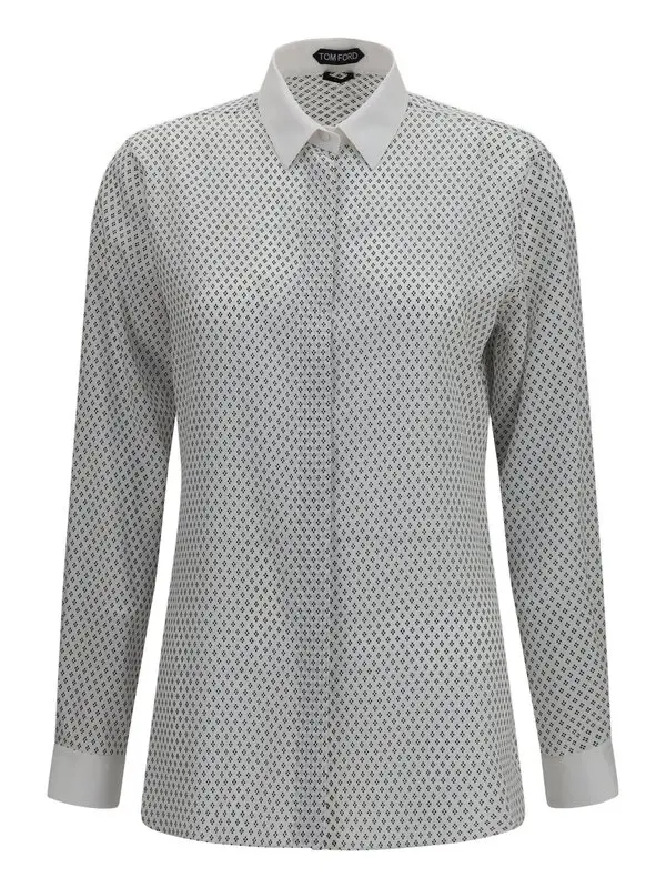 TOM FORD Diamond Print Silk Crêpe De Chine Shirt - Multicolour