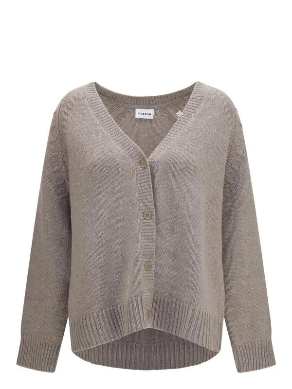 P.a.r.o.s.h V-neck Button Cardigan - Beige