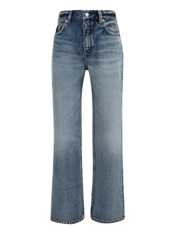 Alaïa Straight-leg Denim Jeans - Light Blue