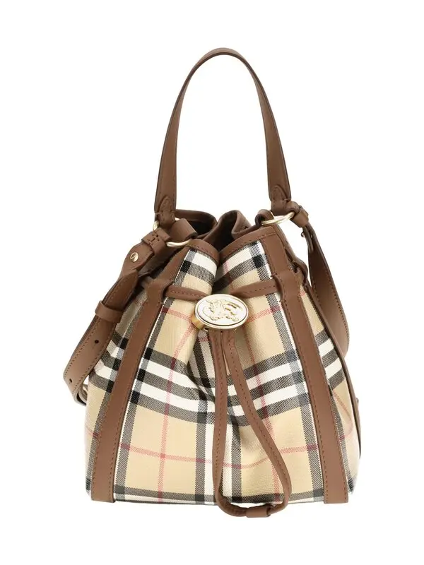 Burberry Mini Check Bucket Bag - Beige