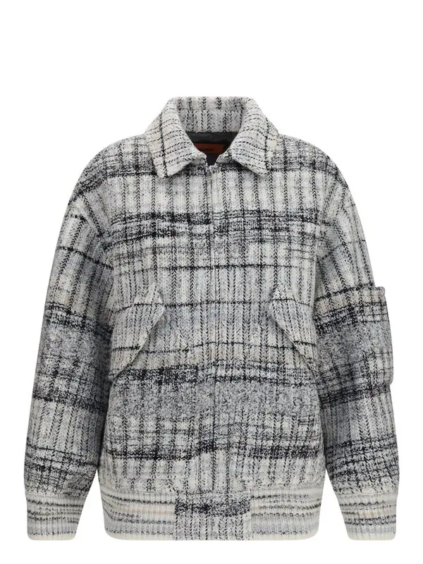 Missoni Oversized Check Wool-blend Bomber Jacket - Multicolour