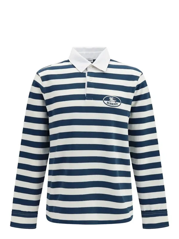 Burberry Triped Long-leeve Cotton Polo - Multicolour