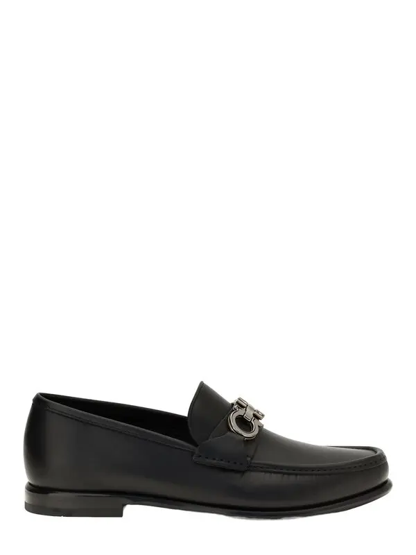 FERRAGAMO Gancini Ornate Loafers - Black
