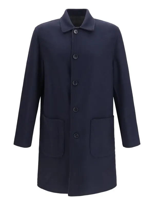 Etro Soho Reversible Wool-blend Coat - Blue