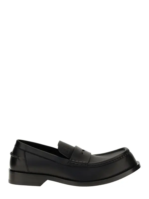 Loewe Bobine Polished Calfskin Loafers - Black