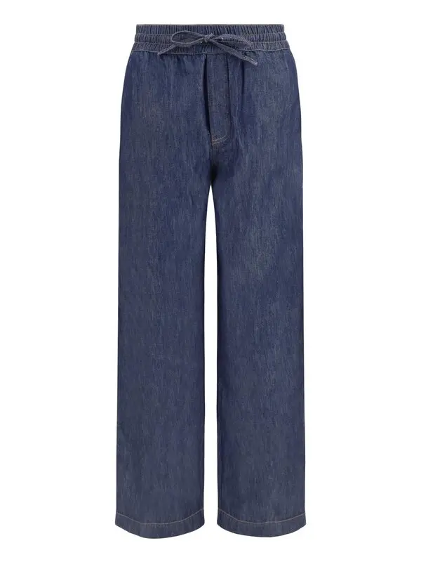 Loewe Cotton Chambray Drawstring Pants - Blue