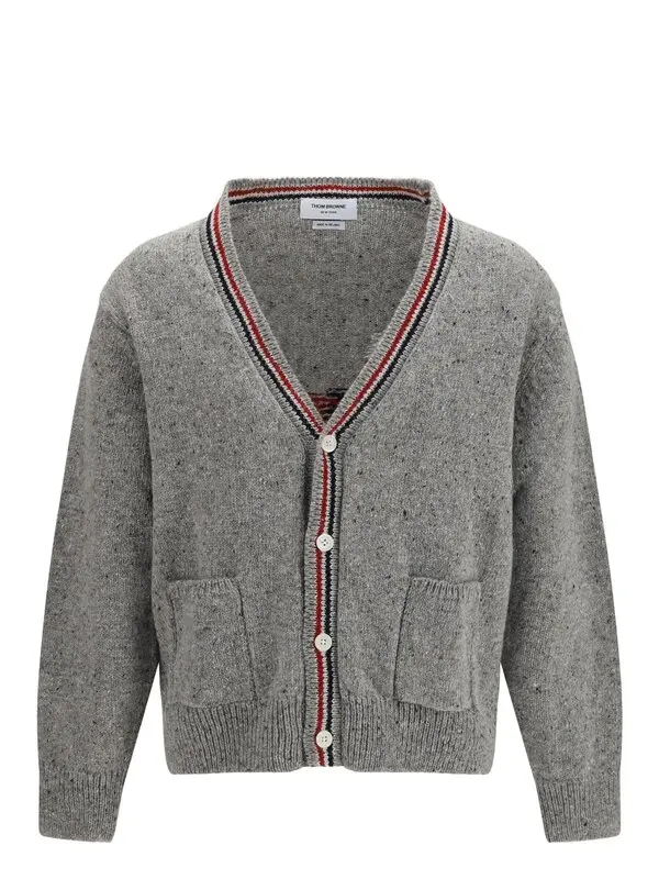 Thom Browne Hector Donegal Yarn Cardigan - Grey