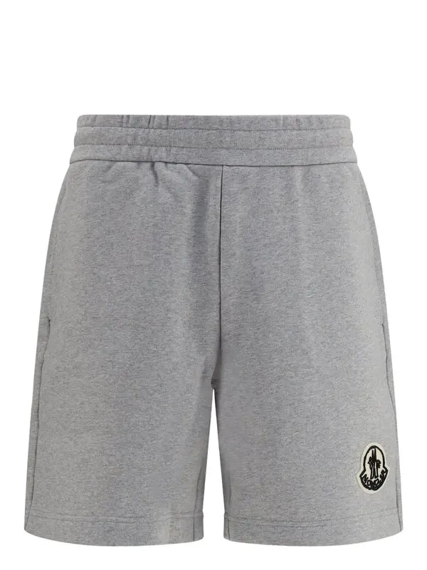 Moncler Cotton Tracksuit Shorts With Logo - Grey