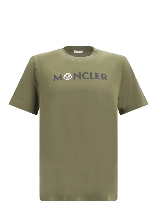 Moncler Cotton Jersey T-shirt With Chest Ogo Mae - Green