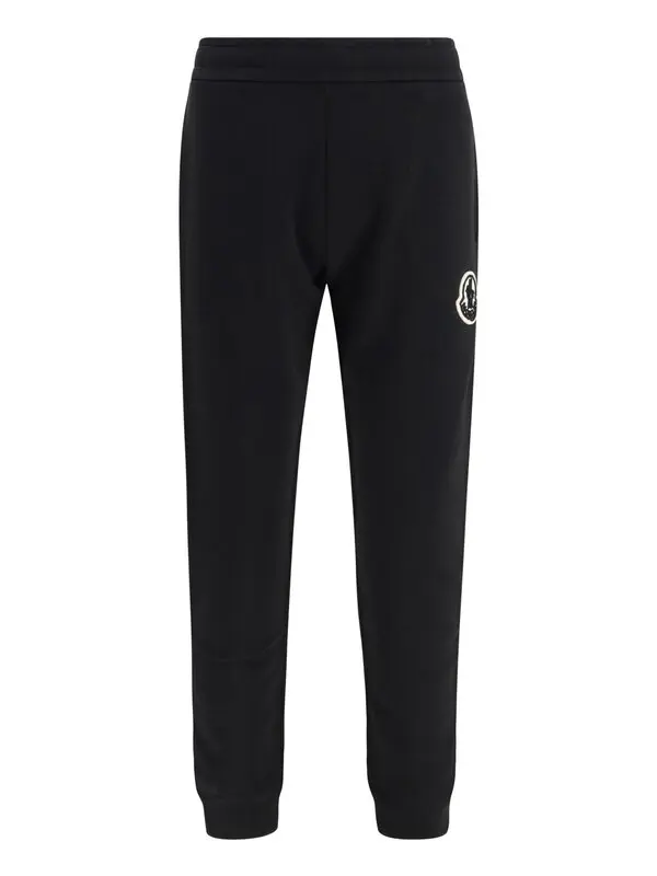 Moncler Trackuit Pant With Drawtring And Logo - Black