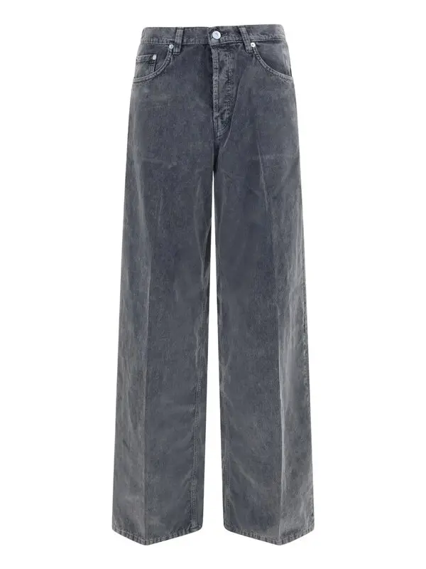 HAIKURE Bethany Velvet Wide Leg Trousers - Grey