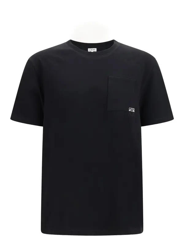 Loewe Cotton T-shirt With Embroidered Ogo Mae - Black