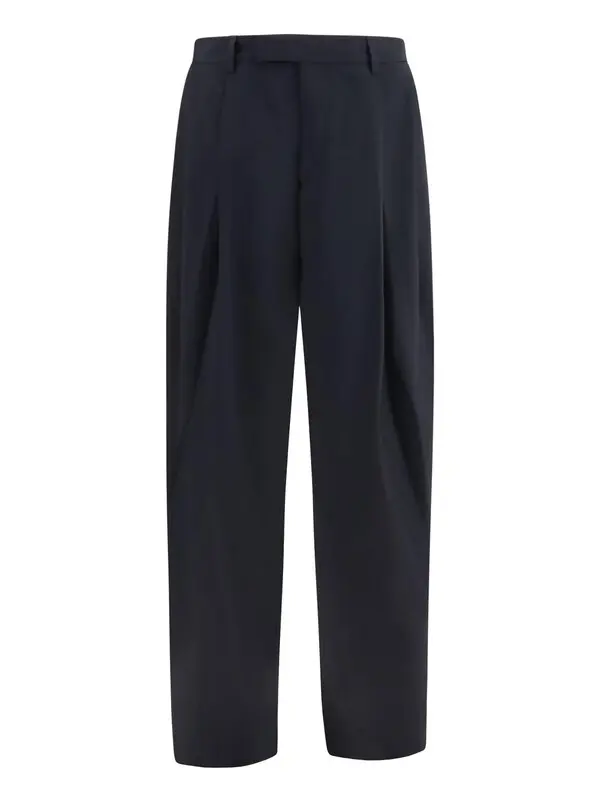 Giorgio Armani Virgin Wool Tailored Trousers - Blue