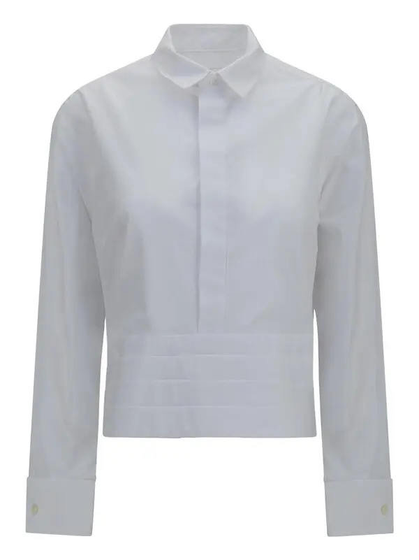 Sacai Cotton Poplin Shirt With Belt - White