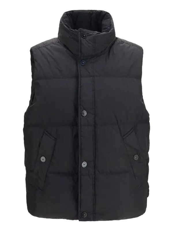 Stone Island Crinkle Reps Ny Padded Vest - Black