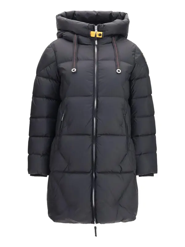 PARAJUMPERS Long Puffer Jacket With Drawstring Hood - Black