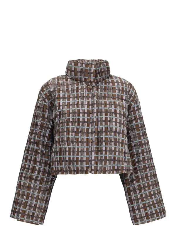 GONGDID DESIGN Padded High-neck Jacket - Brown