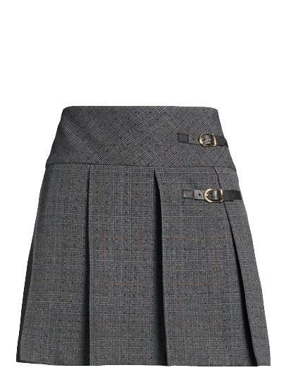 Sandro Glen Plaid Crystal Embellished Mini Skirt - Grey
