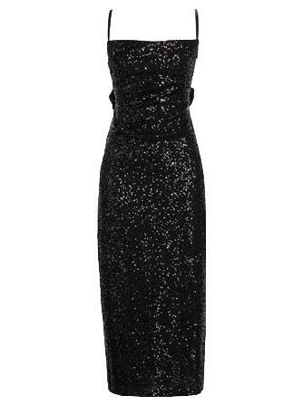 MANILA GRACE Midi Dress Size Polyester, Elastane - Black