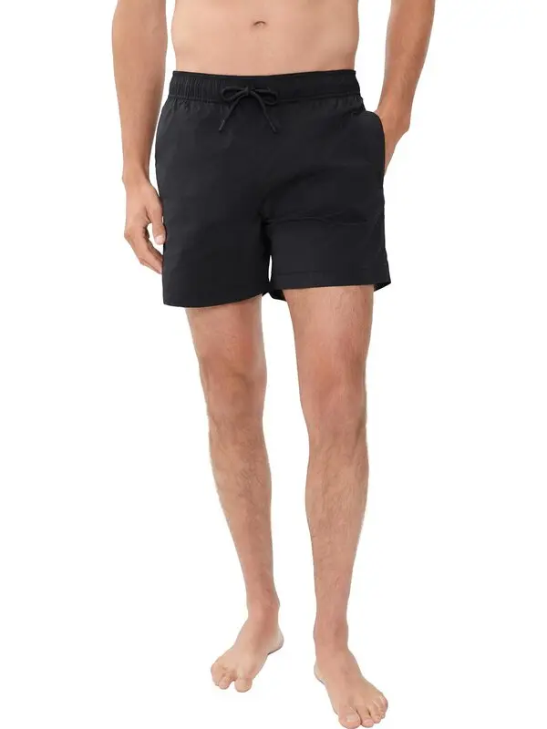 Frescobol Carioca Salvador Elasticated Swim Trunks - Black