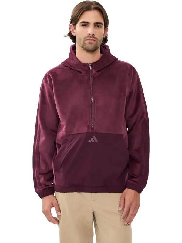 Adidas Beyond Cozy Half-zip Hoodie - Maroon