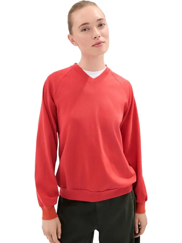 Tibi V-neck Sweatshirt - Red
