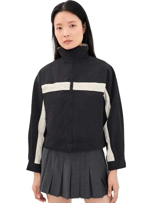 Lioness Essential Windbreaker With Contrast Trim - Noir