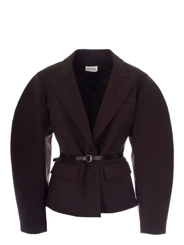 P.a.r.o.s.h Double-breasted Jacket With Decorative Tie Detail - Black