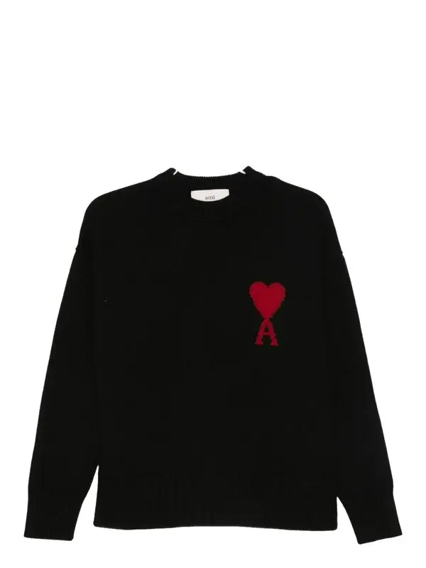 AMI Paris Heart-motif Sweater - Black