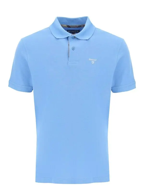 Barbour Logo Embroidered Short Sleeved Polo Shirt - Blue