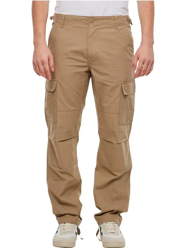 Carhartt Work In Progress Cargo Pants With Zipper And Button Closure - Brown