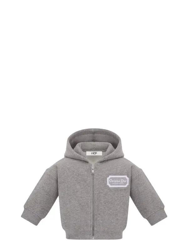 Dior Zipped Hooded Sweatshirt - Gray