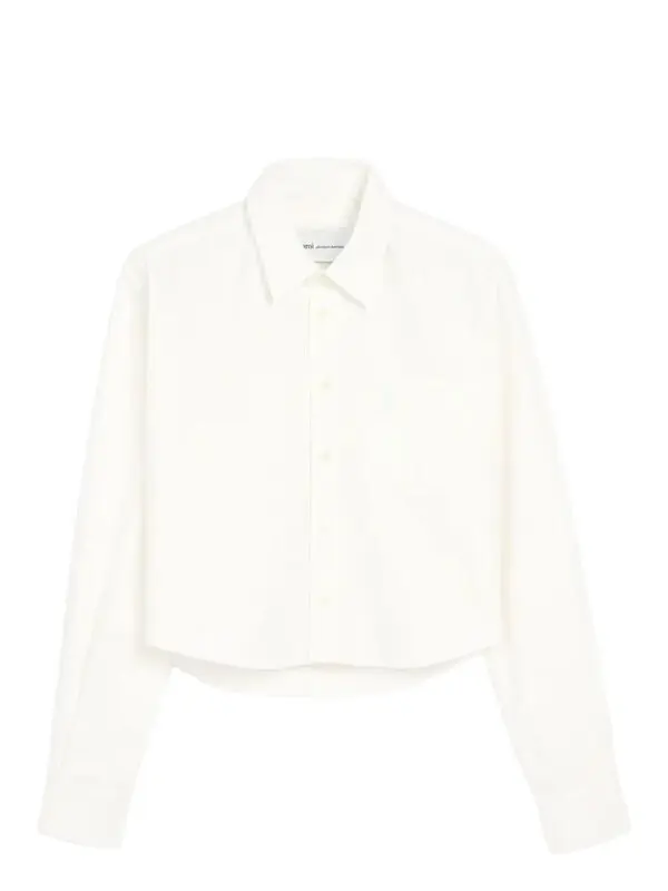 AMI Paris De Coeur Button-down Collar Oxford Shirt - White