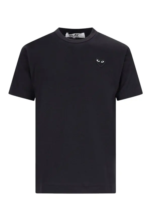 Comme Des Garçons Logo Embroidered T-shirt - Black