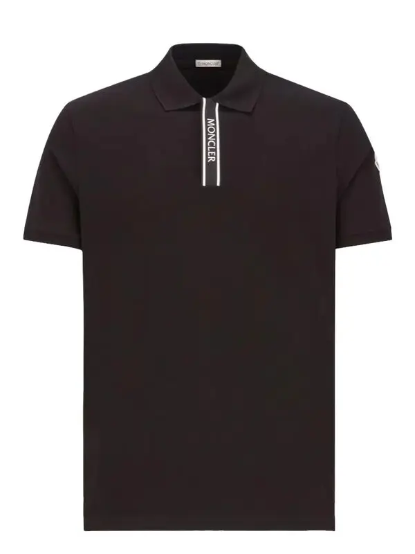 Moncler Logo Motif Polo Shirt - Black