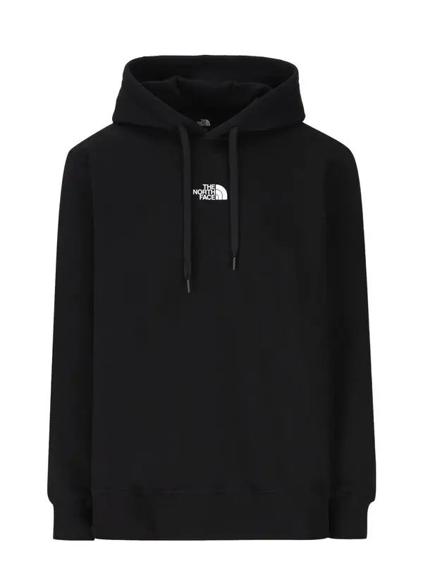 The North Face Logo Printed Drawstring Hoodie - Black