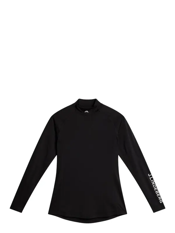 J. Lindeberg High Neck Raglan Sleeve Top - Black