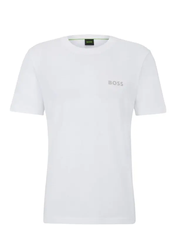 Hugo Boss 3d Mesh Logo Regular-fit T-shirt - White