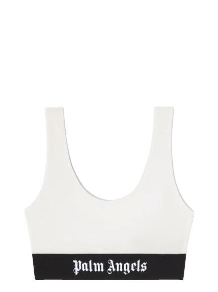 Palm Angels Scoop Back Two-toned Bra - White/black