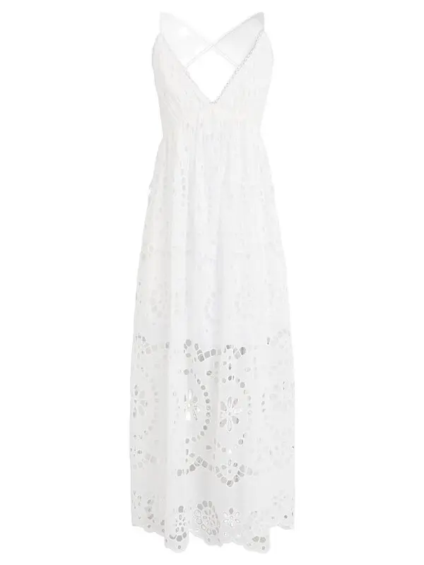 Zimmermann Broderie Anglaise Cotton Maxi Dress - Ivory