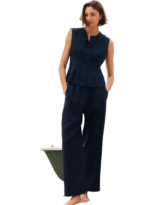 Jenni Kayne Linen Logan Pant - Navy