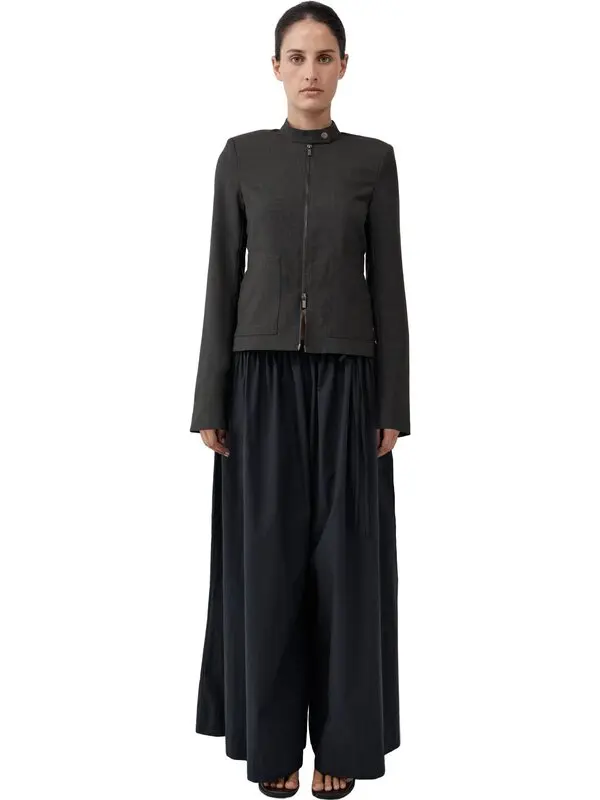 ST. AGNI Wool Blend Moto Jacket - Umber