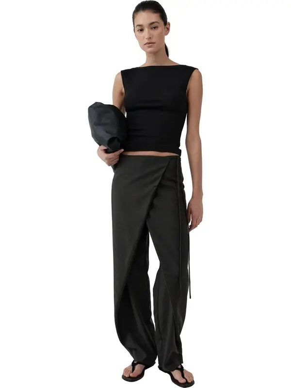 ST. AGNI Wrap Rouleau Pants - Umber