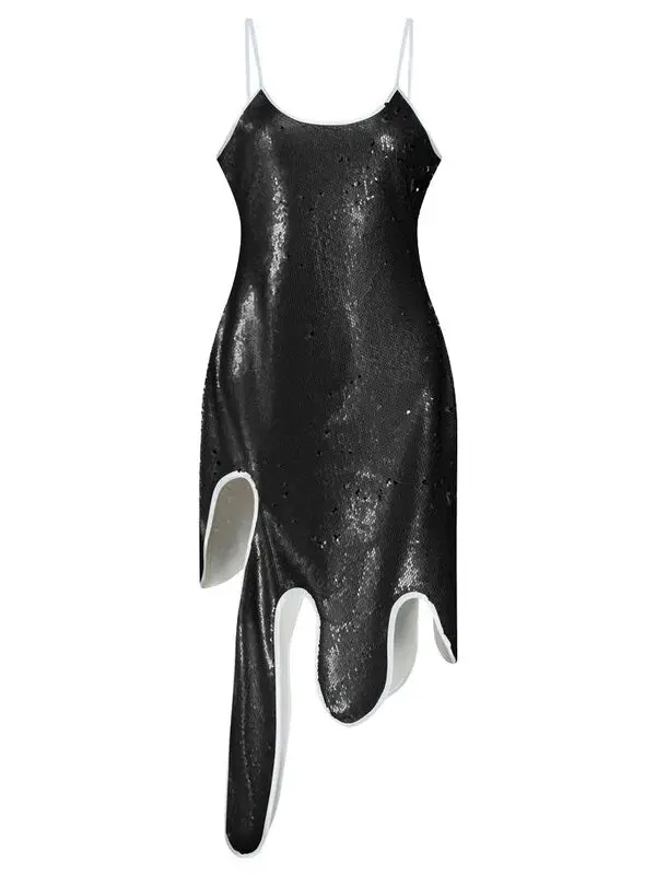 UCHÈ Chè Sequin Wavy Dress - Black