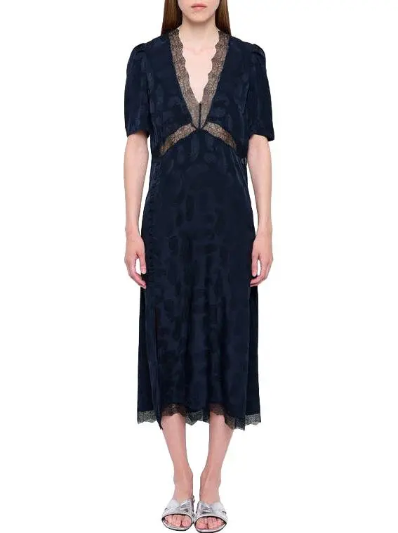 Zadig&Voltaire Redox Paisley Jacquard Silk Midi Dress - Encore