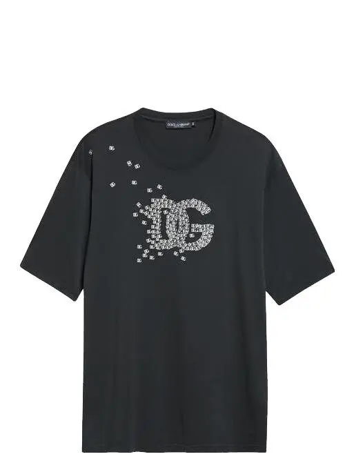 Dolce & Gabbana Logo Appliqué Cotton T-shirt - Nero