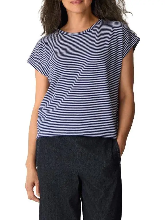 Eileen Fisher Striped Organic Cotton T-shirt - Infinity