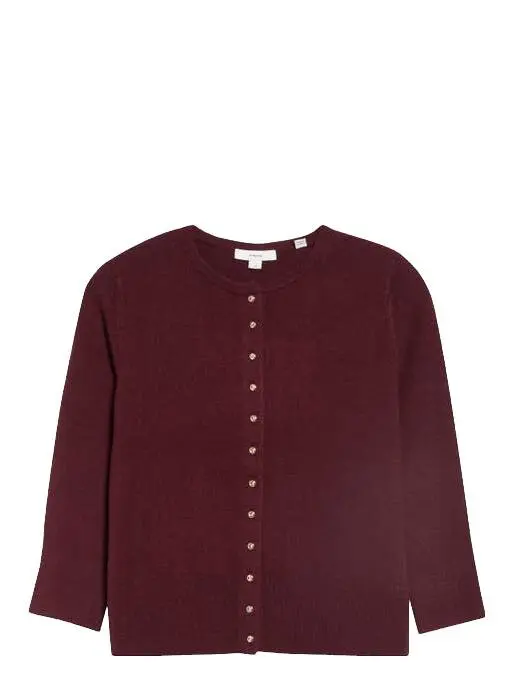 Vince Wool & Cashmere Blend Cropped Cardigan - Black Rose